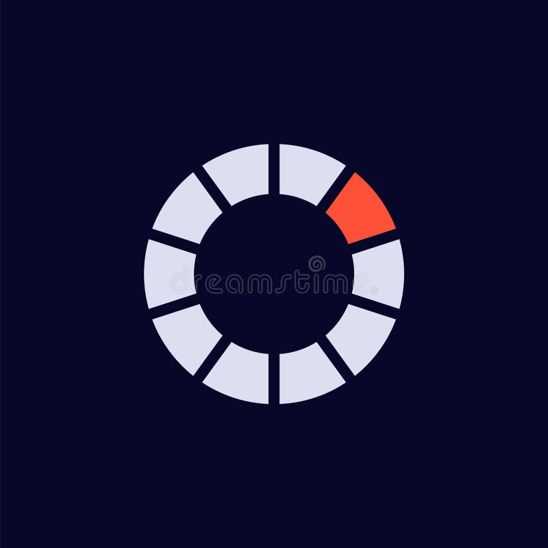 Circular Loading Icon with Segmented Sections and Progress Indicator in ...
