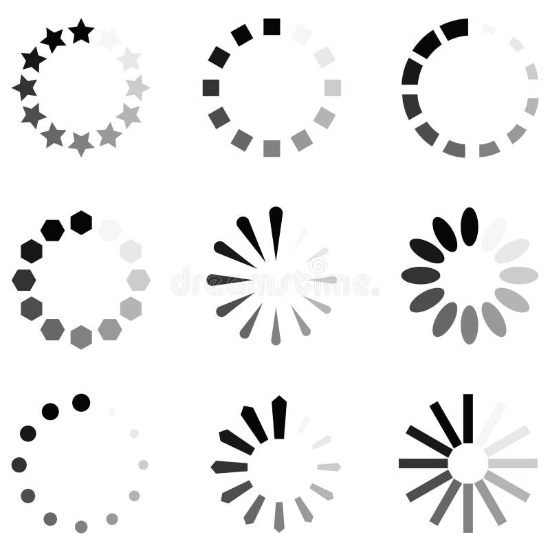Loading icon set stock vector. Illustration of graphic - 107349952