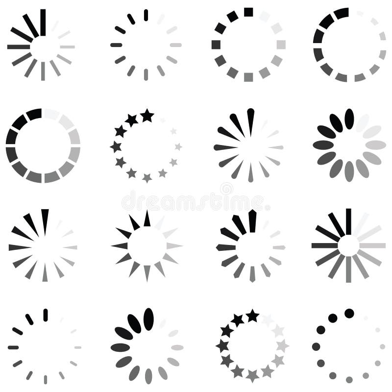 Loading icon set stock vector. Illustration of button - 120567154