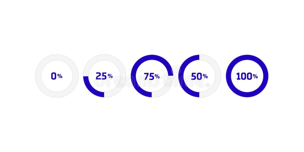 Loading Icon Set. 0 , 24 , 50 , 75 , 100 Loading Progress Icon Symbols ...