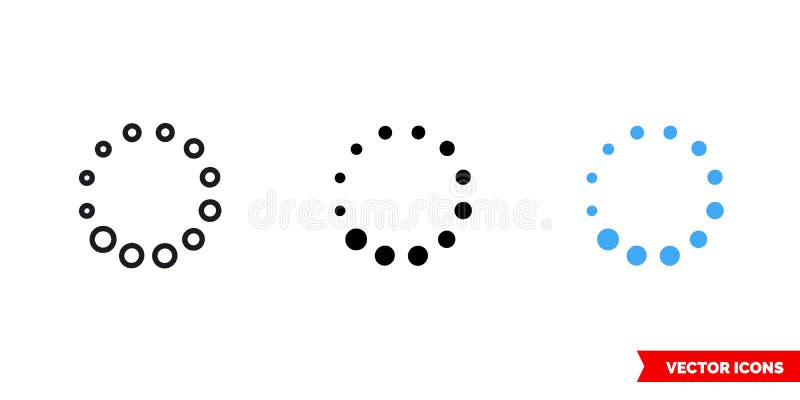 Loading Icon of 3 Types Color, Black and White, Outline. Isolated ...