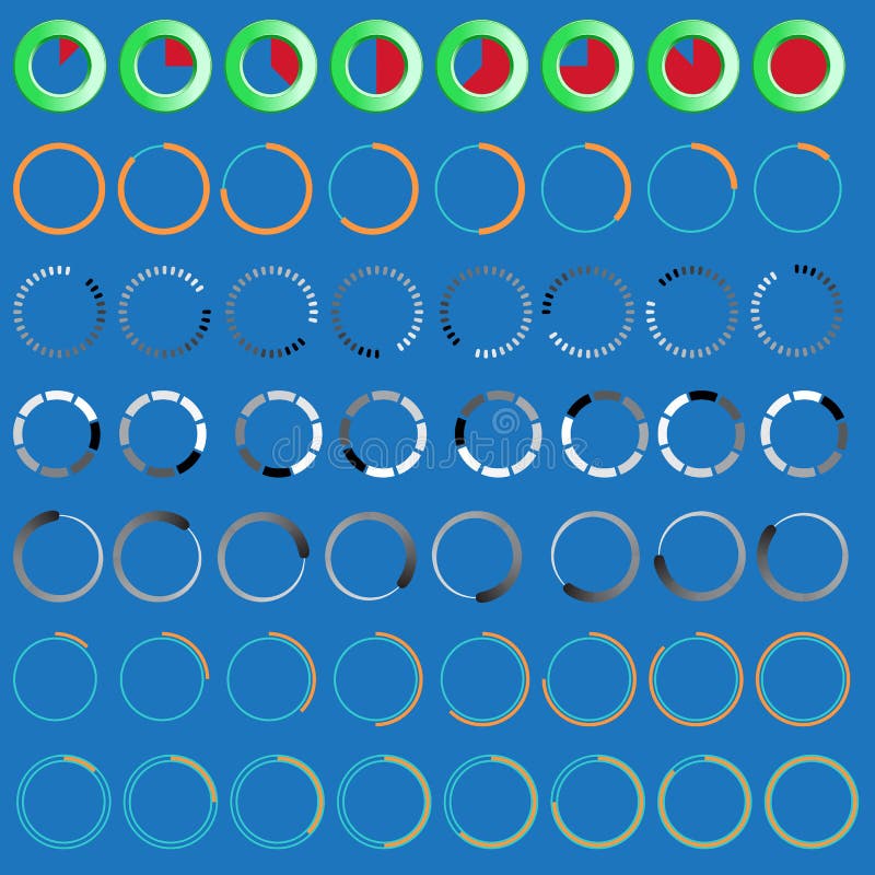 Loading Icons Animation Frames Stock Vector - Illustration of round ...
