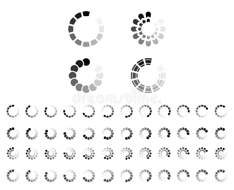 Loading icons set. stock vector. Illustration of indicator - 75597756