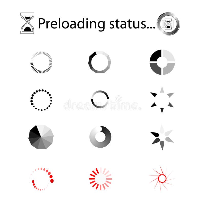 Loading icons set. stock vector. Illustration of internet - 70207327