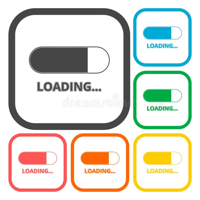 Loading icons set stock vector. Illustration of load - 85535817