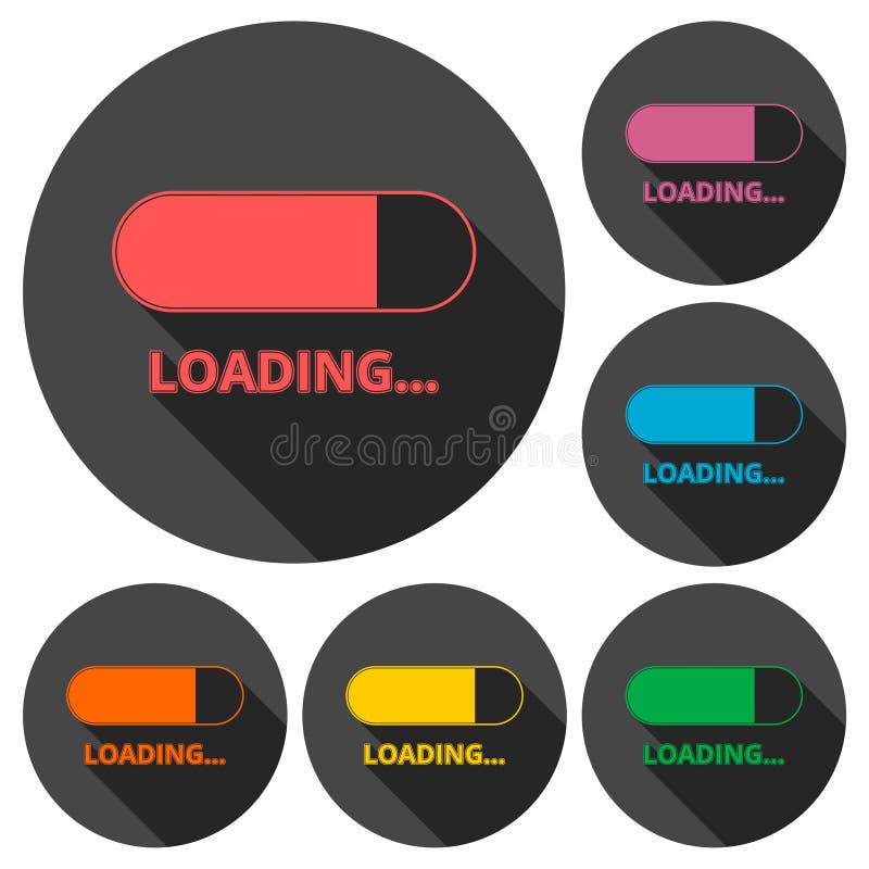 Loading icons set stock vector. Illustration of gray - 85535832