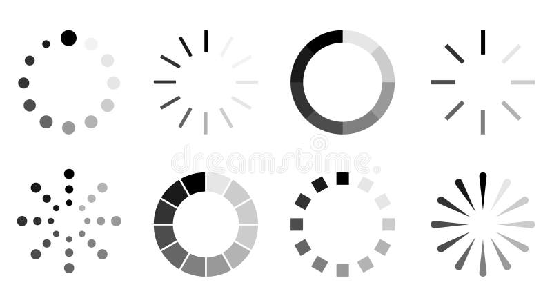 Loading Icons Set Vector Illustration Flat Design Stock Vector ...