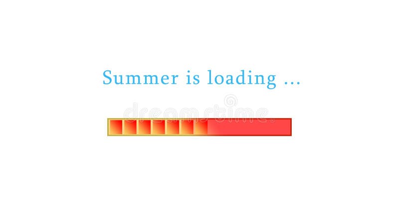 Loading Summer Greeting Card - White Lettering and Loading Bar on Blue ...