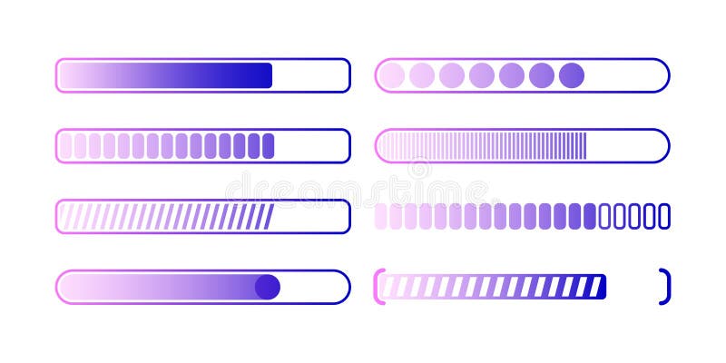Loading Indicator, Purple Loading Signs in Different Design. System ...