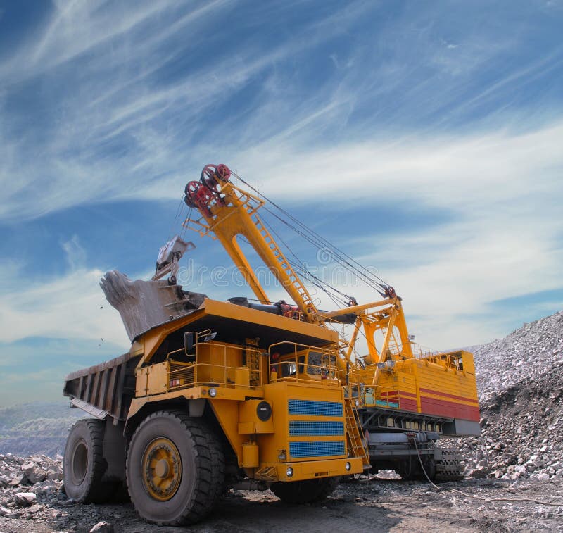 Loading of iron ore stock photo. Image of open, digger - 13253606