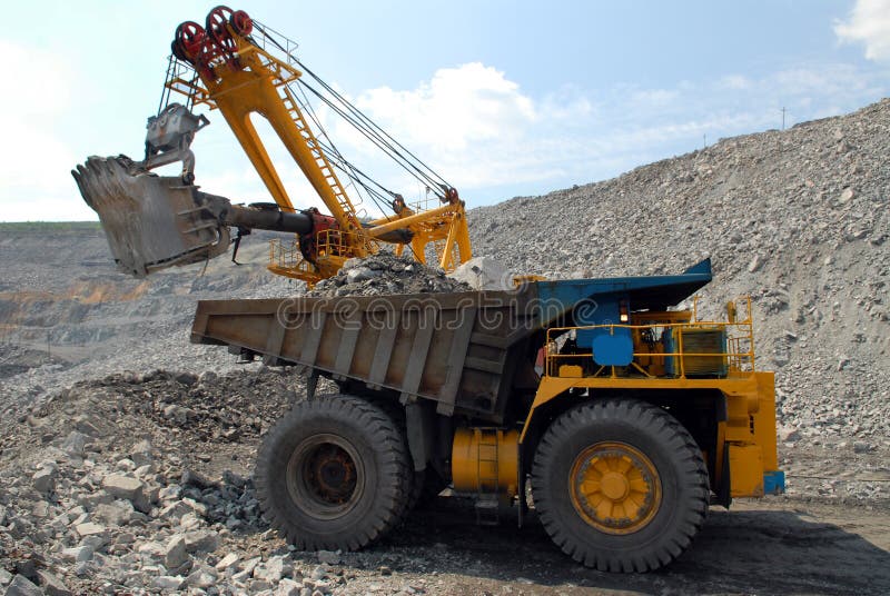 Loading of iron ore stock photo. Image of technics, navvy - 9798128