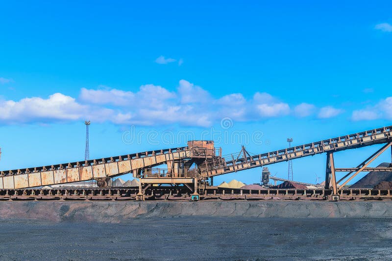 Loading Iron Ore Conveyor Machine in Steel Industry Stock Photo - Image ...