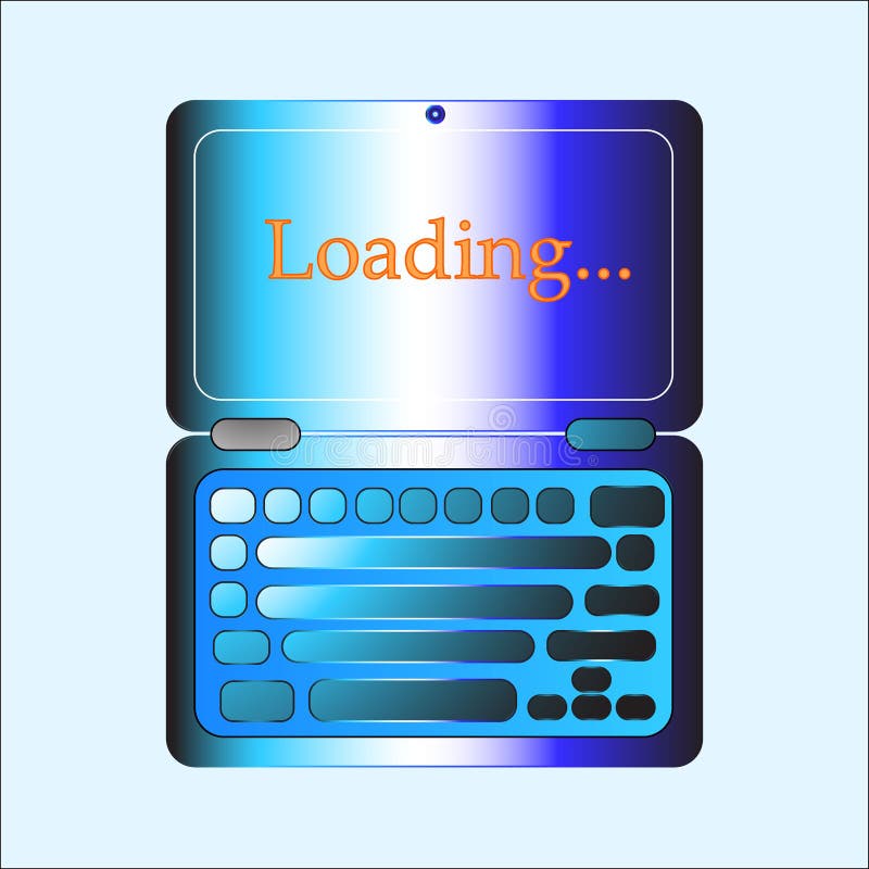 Loading on Laptop. Web Button. Stock Illustration - Illustration of ...