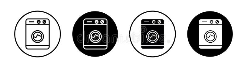Loading Laundry Icon Set. Washer Technology Drum Vector Symbol in a ...