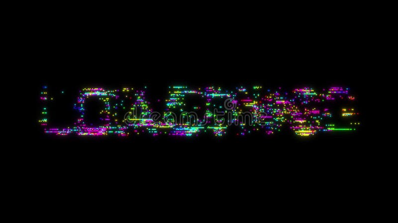 LOADING LED Colorful Text Word Animation Loop with Glitch Effect. Seamless Looping LOADING ...