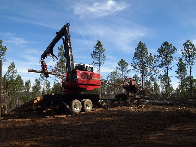 Loading Logs stock photo. Image of wood, timber, machine - 22548500