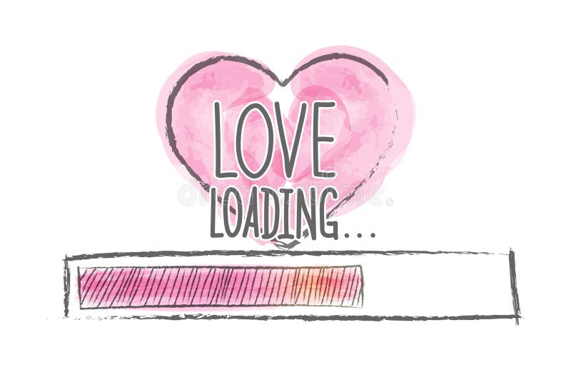 Loading Love. Love Load Progress Indicator Stock Vector - Illustration ...