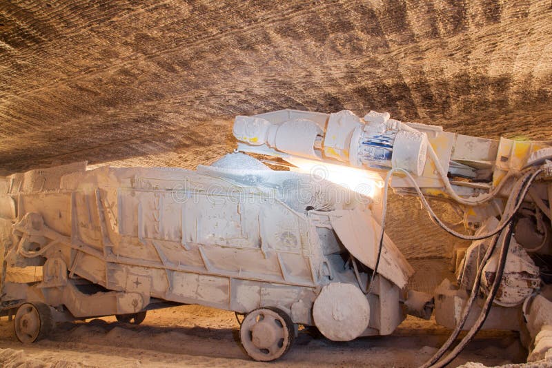 Heading Machine in a Salt Mine Stock Image - Image of crush ...