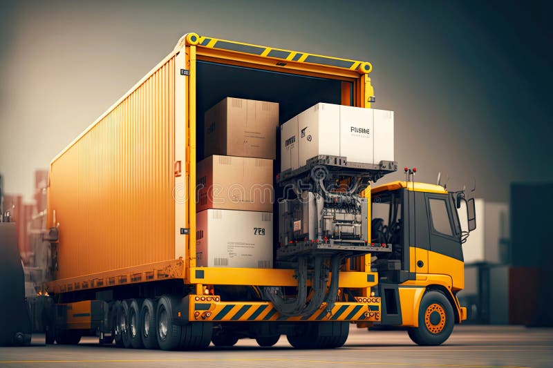 Loading Machine for Warehouse Logistics with Goods and Cargo Stock ...