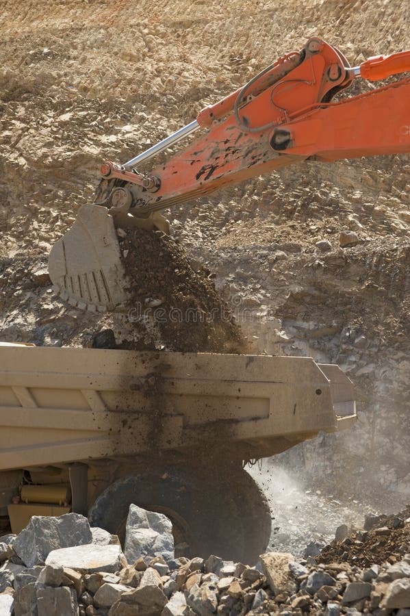 Loading mine truck stock photo. Image of loader, transport - 99615528