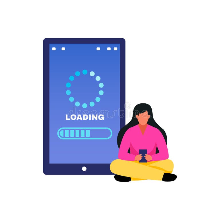 Loading Mobile Application Composition Stock Vector - Illustration of ...