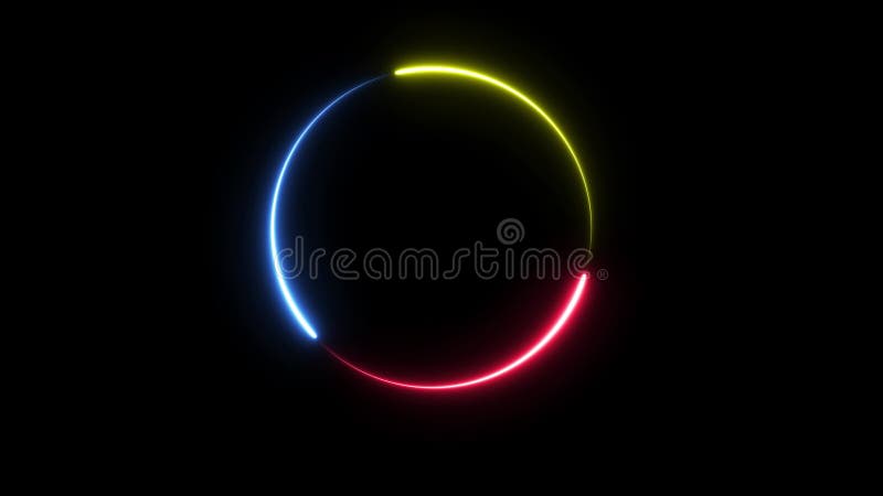 Loading Neon Circle Rotating Three Colors Stock Footage - Video of ...