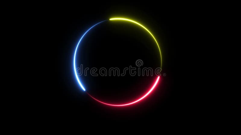 Loading Neon Circle Rotating Three Colors Stock Footage - Video of ...