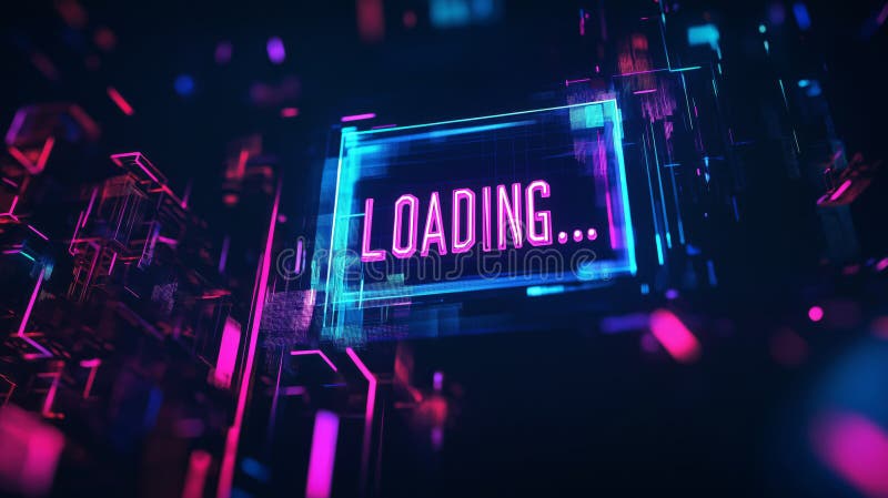 Loading.. stock illustration. Illustration of neon, design - 332618600