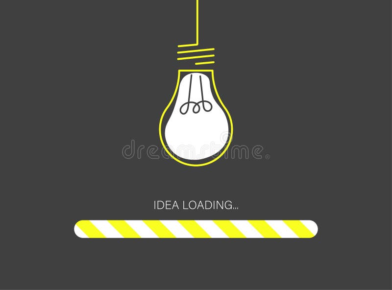 Loading New Idea Concepts with Light Bulb in Yellow Color Stock Vector ...