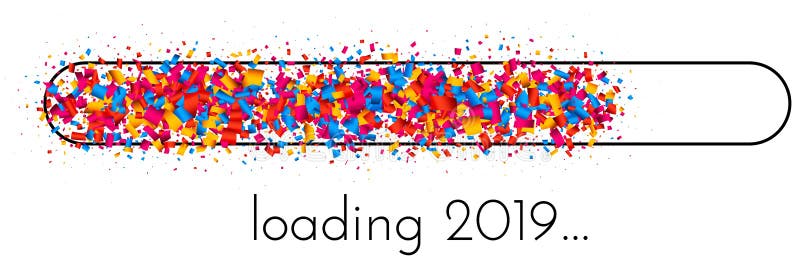 Loading 2019 New Year Banner with Colorful Progress Indicator. Stock ...
