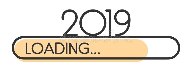 Loading 2019 New Year Black Creative Festive Banner. Stock Vector ...