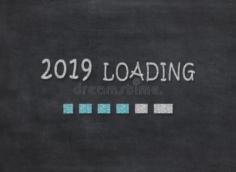 2019 Loading New Year on Black Background Stock Photo - Image of ideas ...