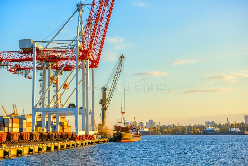 Loading Operations in the Port. Stock Image - Image of view, container ...