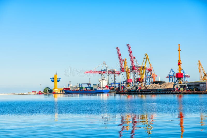 Loading Operations in the Port. Stock Photo - Image of industrial ...