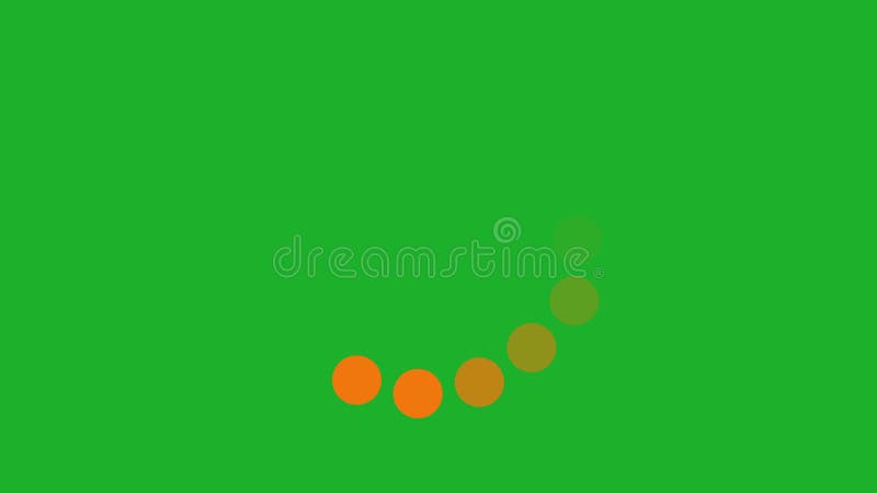 Loading Orange Dots Circle Animation Green Screen Progress Waiting ...