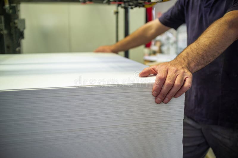 Loading Paper Onto an Offset Printing Machine Stock Image - Image of ...