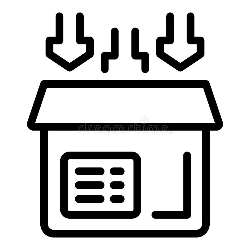 Loading Parcel Icon Outline Vector. Mover Cargo Box Stock Illustration ...
