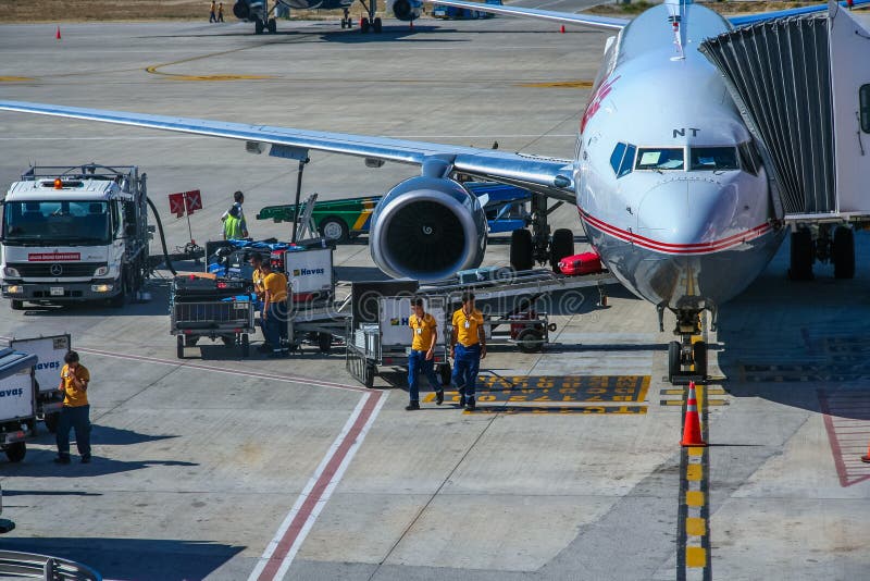 Loading of a Passenger Aircraft at the Airport Editorial Photography ...