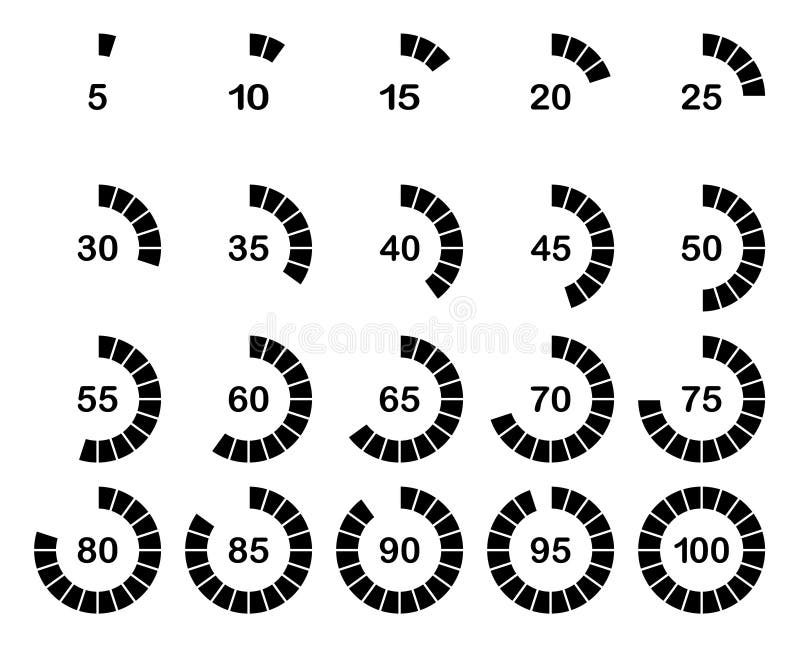 Loading or Percentage Icons Set 3 Stock Vector - Illustration of white ...