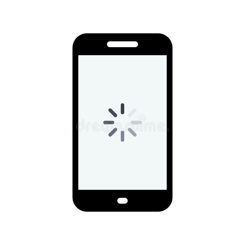 Loading on Phone Screen Icon. Buffer on Cellphone Display Concept Stock ...