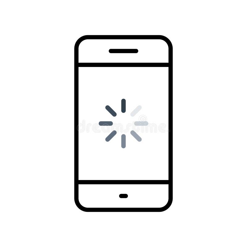 Loading on Phone Screen Icon. Buffering on Cellphone Display Stock ...