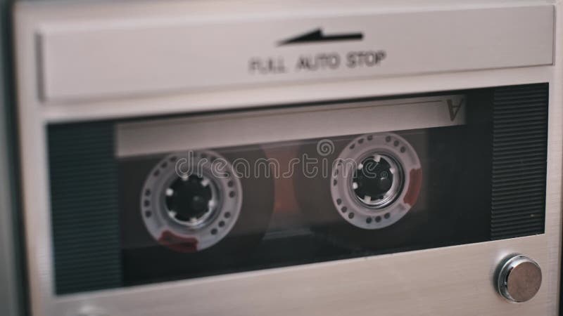 Loading and Playing Transparent Cassette in Retro Player Stock Footage ...