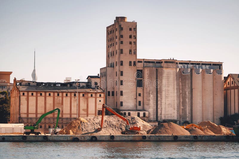 Loading Point of Building Materials on the Shore of the Bosphorus ...