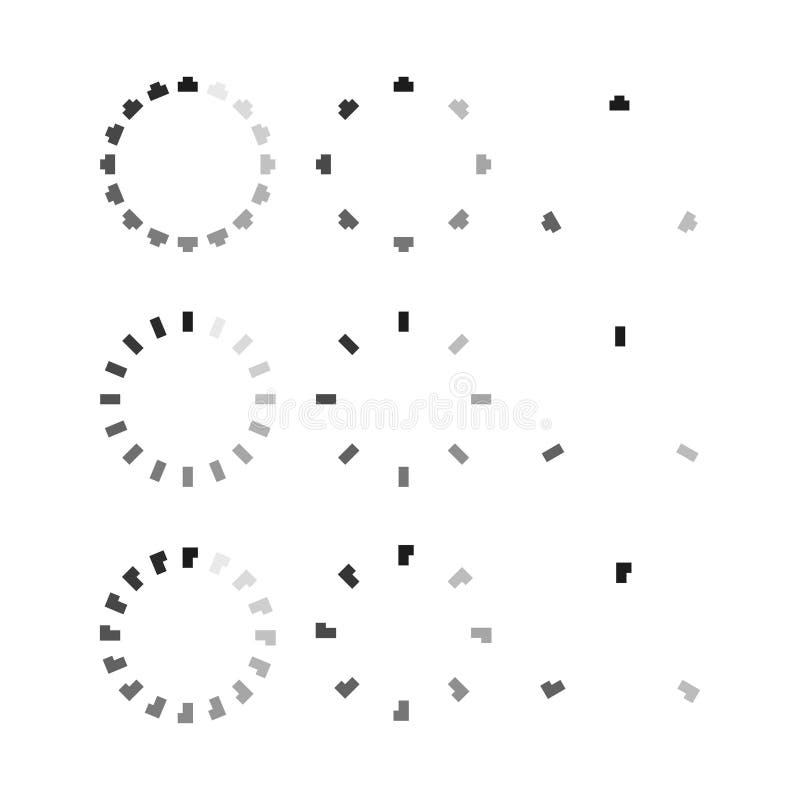 Loading Process Bar Vector Isolated Elements on White Backgroud. Stock ...