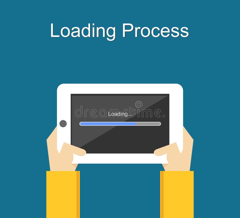 Loading Process Concept Illustration. Flat Design. Loading Process ...