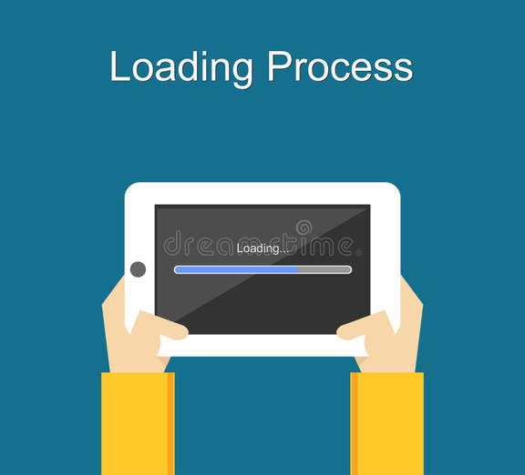 Loading Process Concept Illustration. Flat Design. Loading Process ...