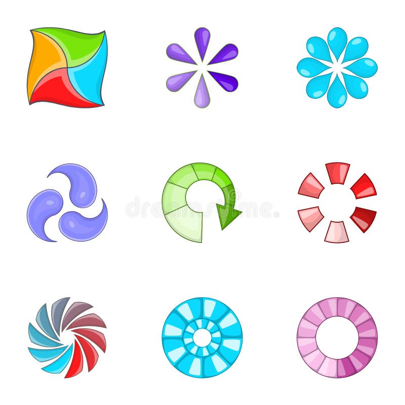 Loading Process Icons Set, Cartoon Style Stock Vector - Illustration of ...