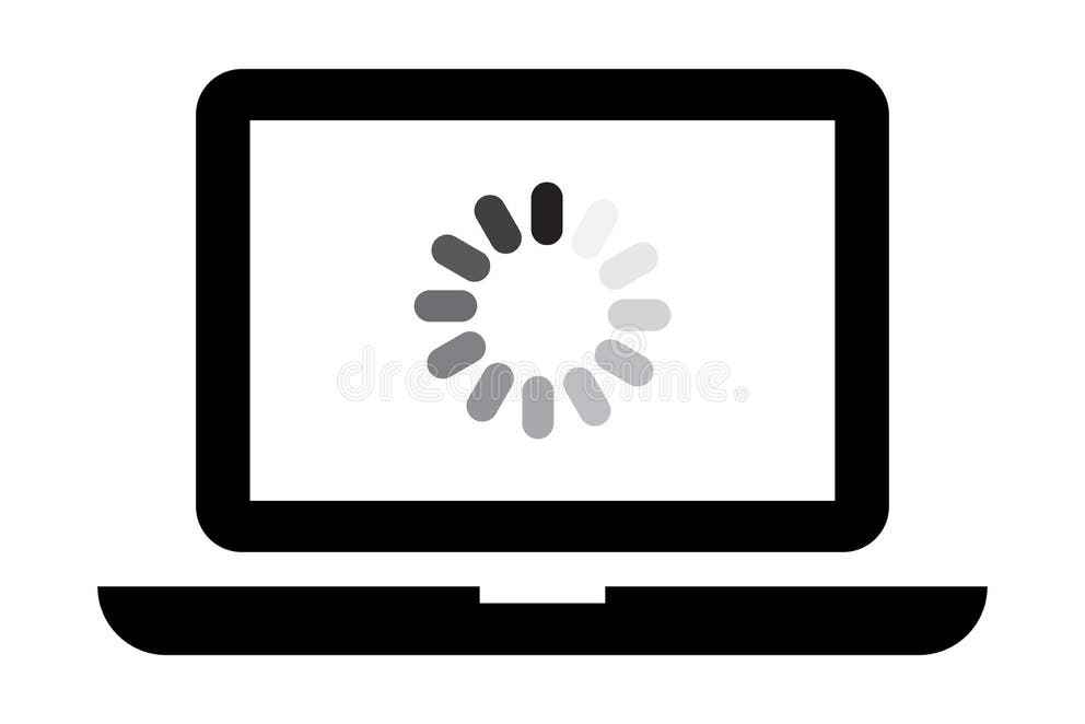 Loading Process in Laptop Icon. Digital Communication. Technical ...