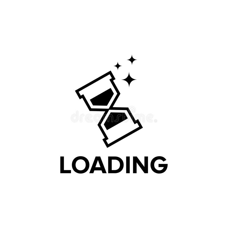 Loading Process with Sandglass Logo Design Stock Vector - Illustration ...