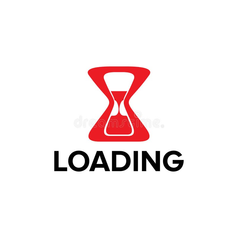 Loading Process with Sandglass Logo Design Stock Vector - Illustration ...